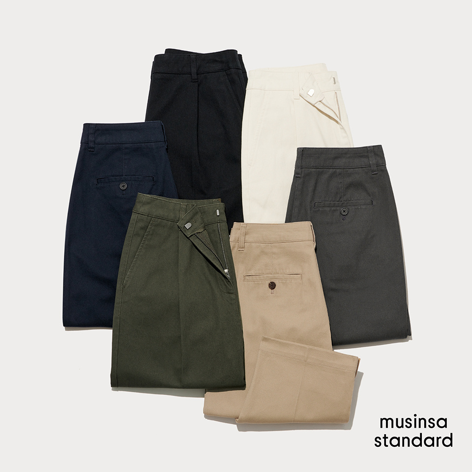 MUSINSA | MUSINSA STANDARD WOMAN WOMENS TAPERED CHINO PANTS [BLACK]