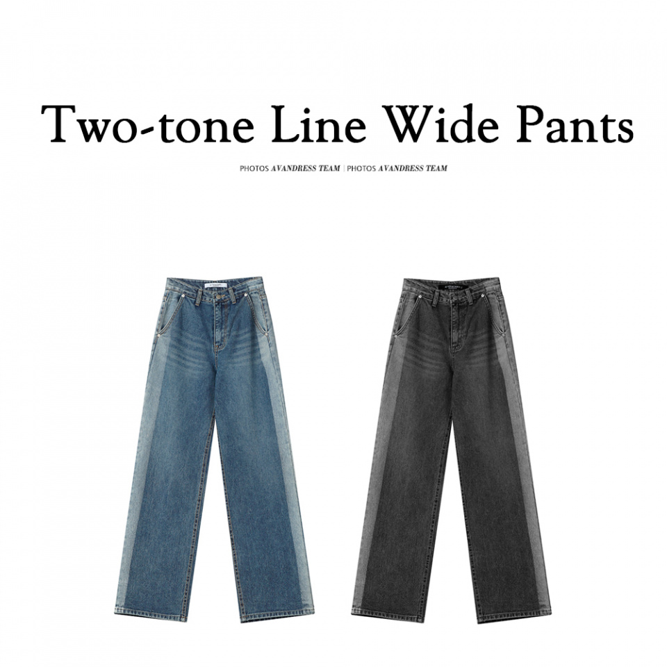 Two-tone Line Wide Pants BLACK - 감도 깊은 취향 셀렉트샵 29CM