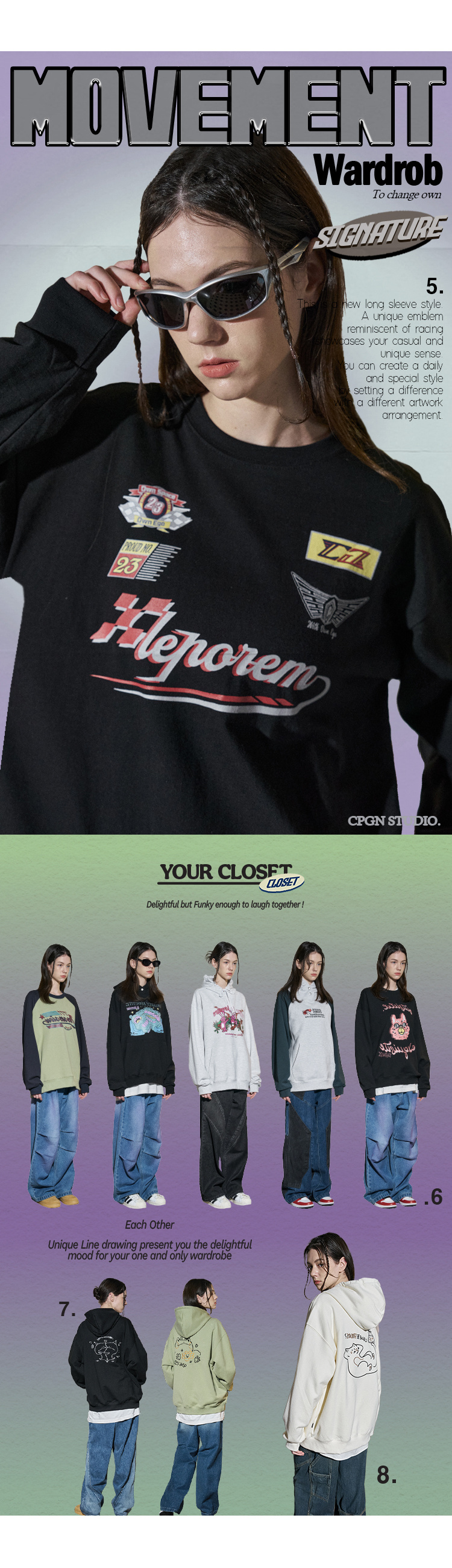 MUSINSA | CPGN STUDIO Crocodile Pop embroidered Hoodie Melange White