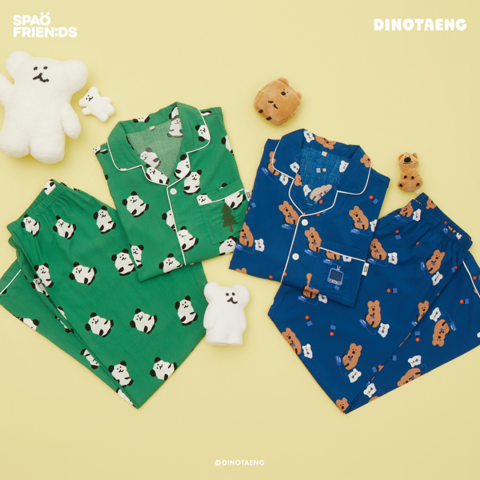 SPAO x Dinotaeng Long Sleeve Pajamas (NAVY)_SPPPD49U07