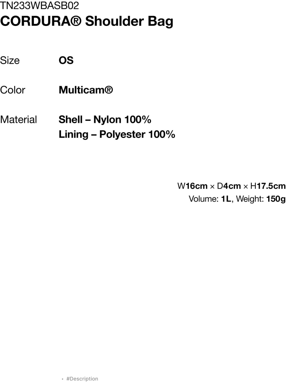CORDURA Shoulder Bag Multicam - 감도 깊은 취향 셀렉트샵 29CM