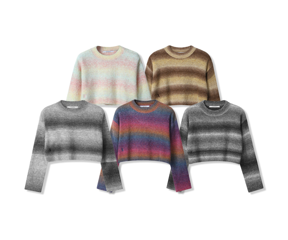 Wool Gradation Crop Knit RAINBOW | KRAZZY
