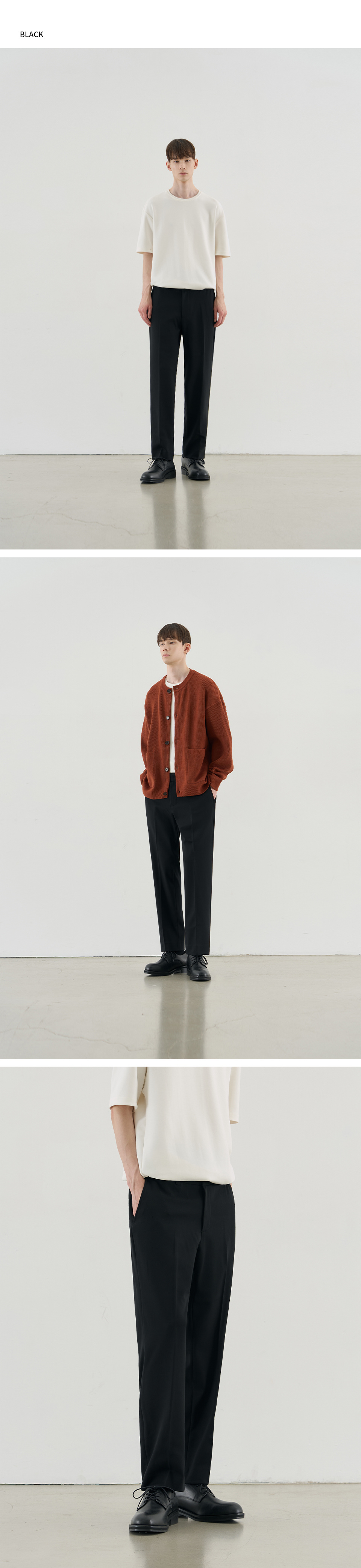 MUSINSA | DRAW FIT Modernity Hidden Banding Slacks [GREYISH BEIGE]