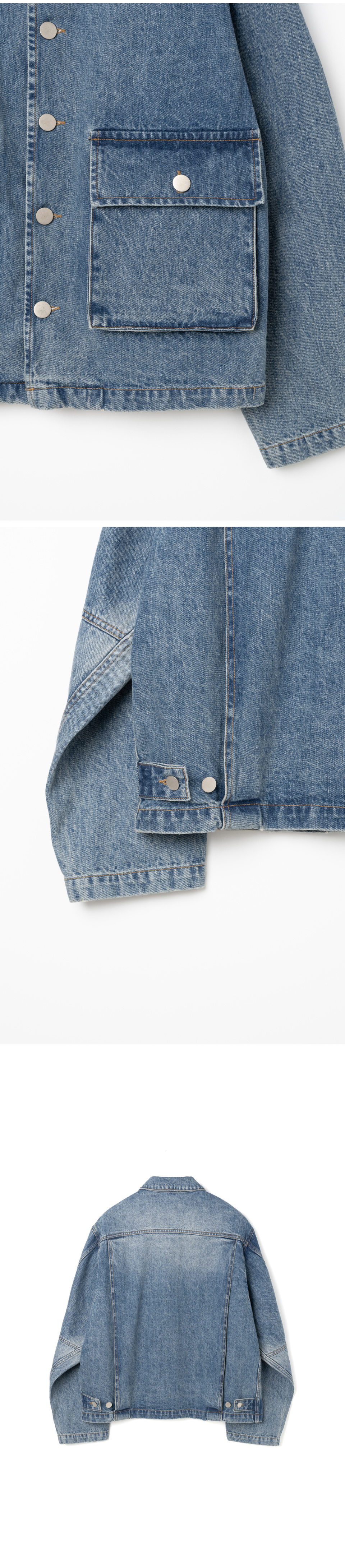 Burn Bleached Denim Jacket Blue - OCO, 브랜드 편집샵 오씨오