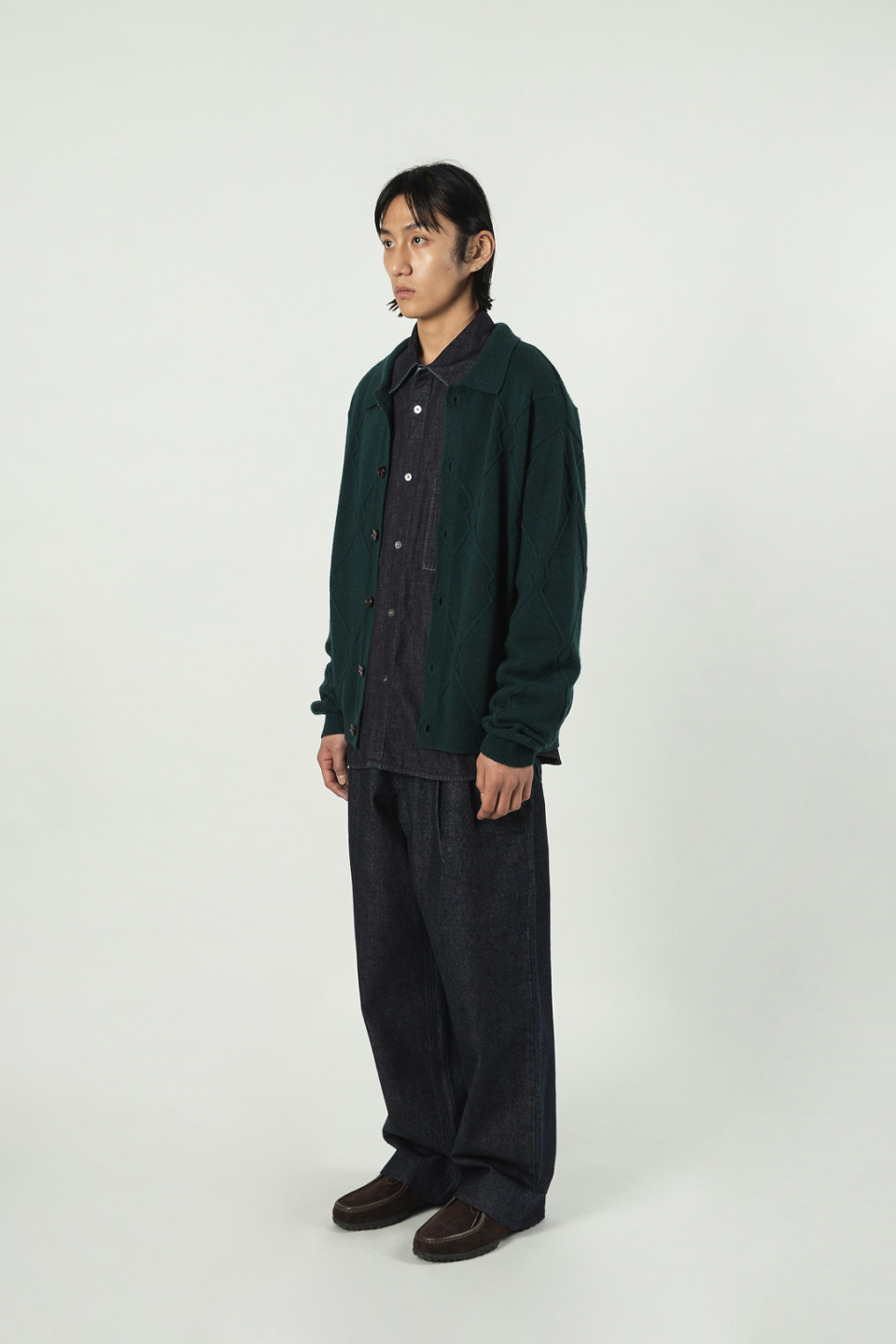 셔터(SHIRTER) LOGO PATTERN CARDIGAN V2 (DARK GREEN) - 사이즈 & 후기 | 무신사