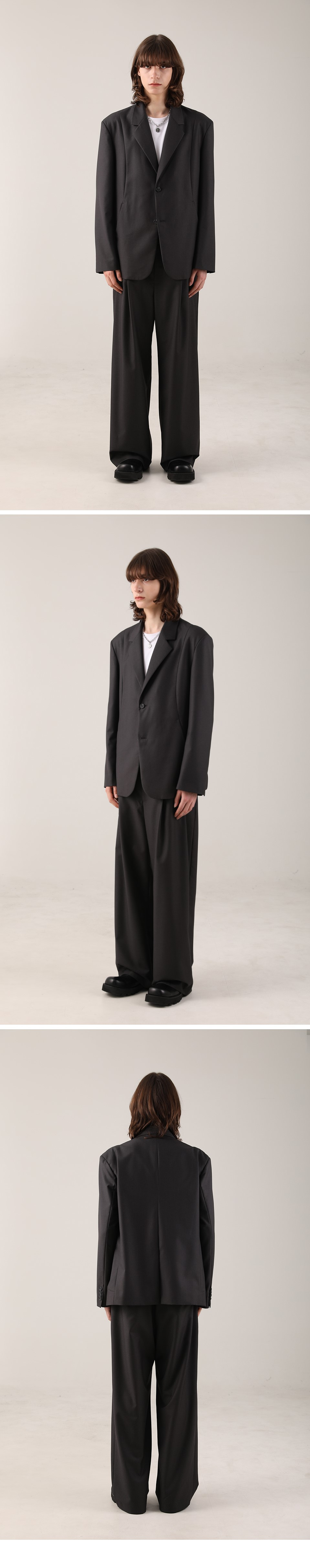[SET] 커브드 투버튼 블레이저 & 투턱 와이드 슬랙스 - 3COL - 감도 깊은 취향 셀렉트샵 29CM